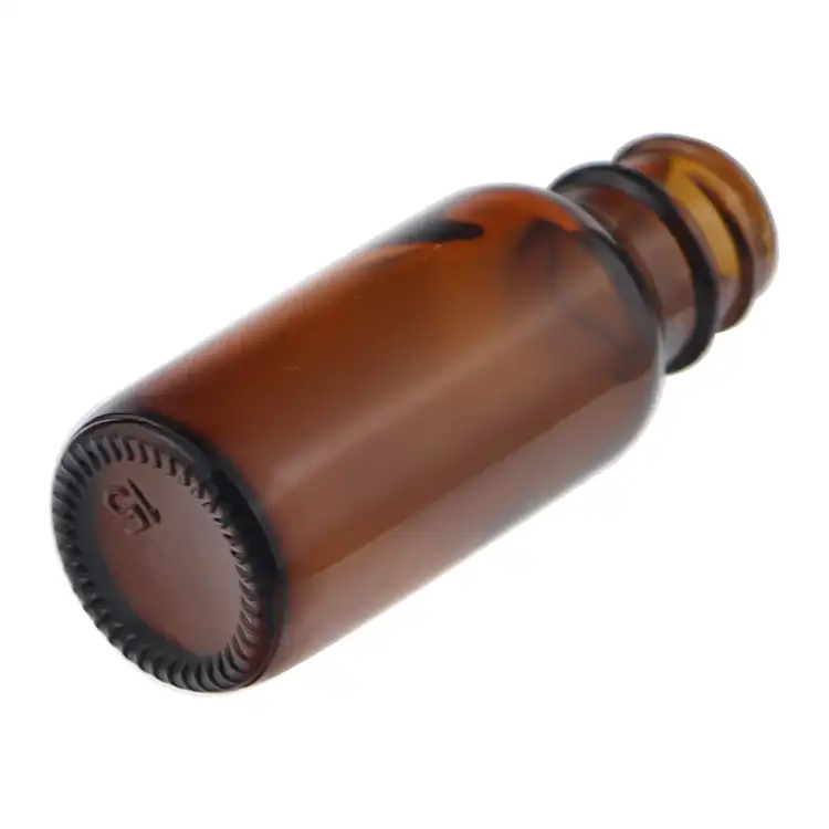 1/2oz (15ml) Amber Boston Round Glass Bottles - 18/400 Neck