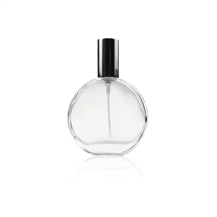 Wholesale 50ml/100ml Clear Flat Round Flint Glass Perfume Bottles With ...