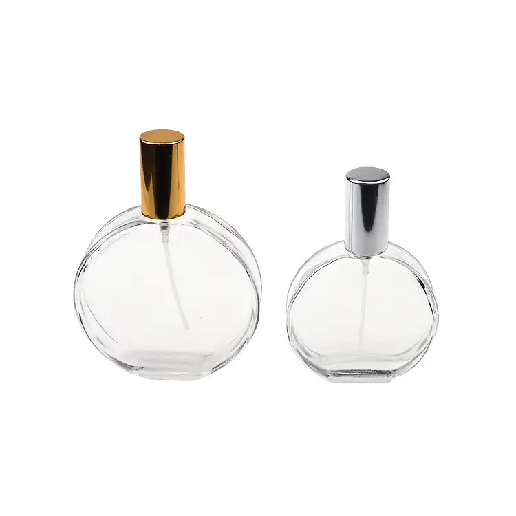Wholesale 50ml/100ml Clear Flat Round Flint Glass Perfume Bottles With ...