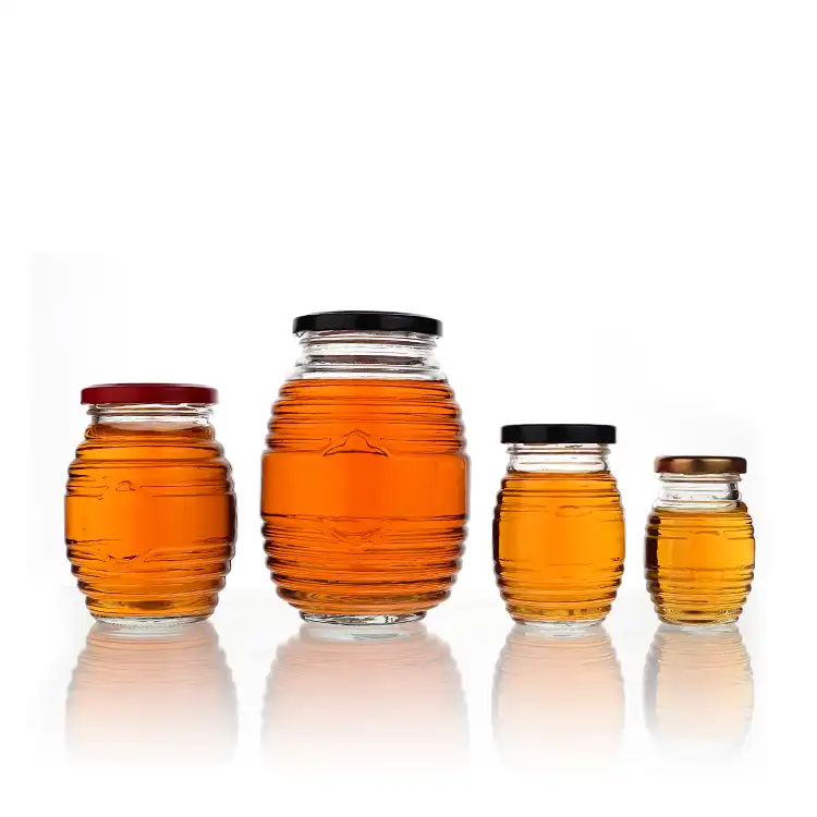 Wholesale 100ml 250ml 500ml 1000ml Round Honeycomb Shaped Glass Honey ...