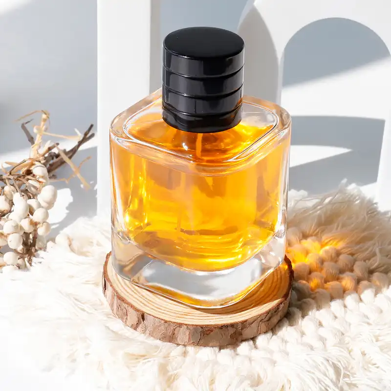 Wholesale 100ml Square Rounded Corners Clear Glass Perfume Bottles With ...