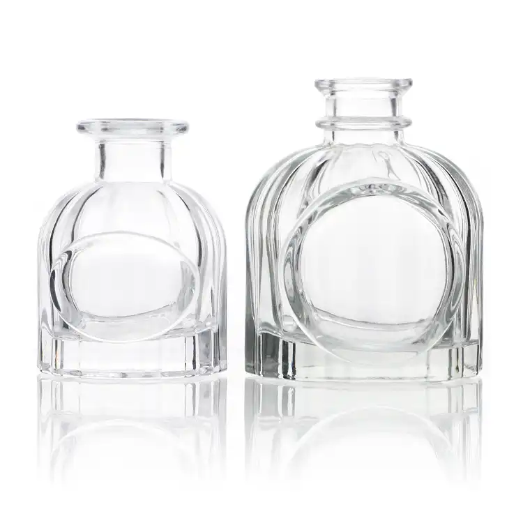 Wholesale 50ml 100ml Labelable Birdcage Shape Clear Reed Diffuser Glass Bottles with Cork Stopper