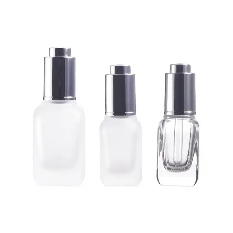 Wholesale 20ml 40ml Clear/Frosted Square Shape Glass Dropper Bottles ...