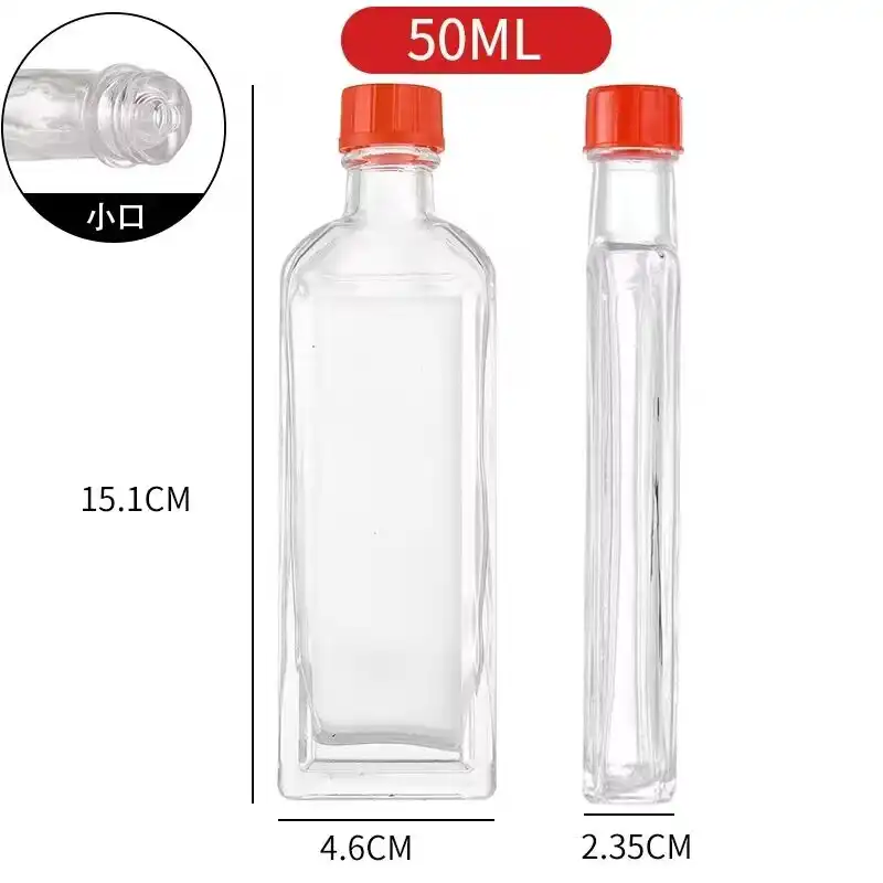 Wholesale 7ml 14ml 20ml 30ml 40ml 50ml Clear Square Medicated Oil Glass ...