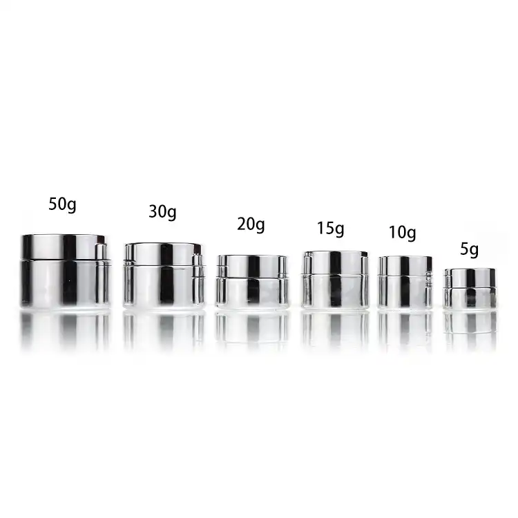 Wholesale 5g 10g 15g 20g 30g 50g Shiny Silver Round Cosmetic Containers ...