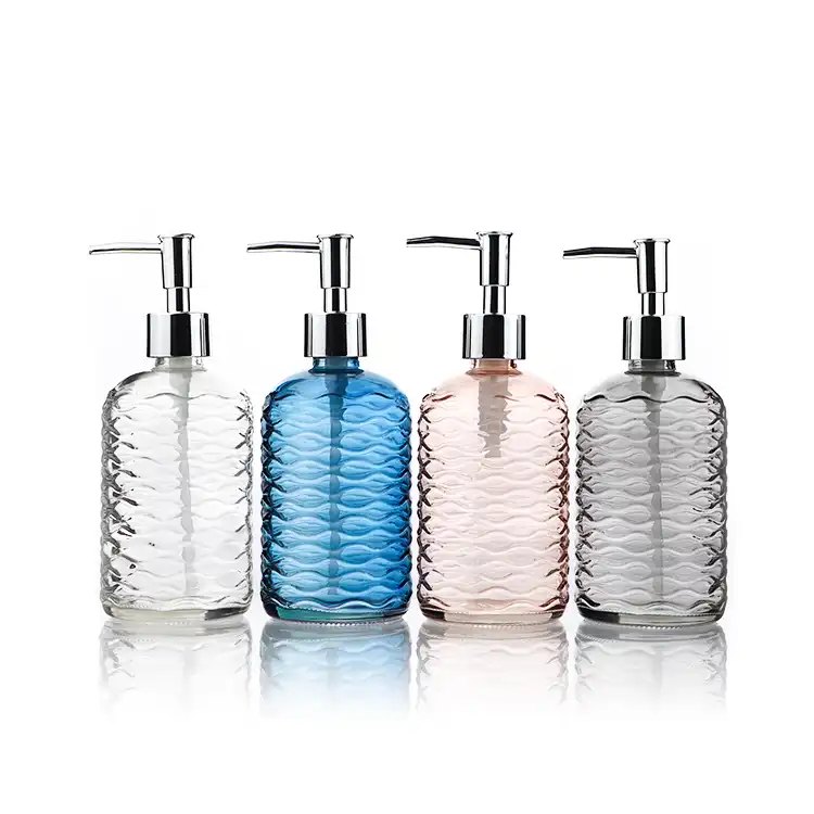 Wholesale 420ml Multiple Colors Ripple Texture Round Lotion Glass ...